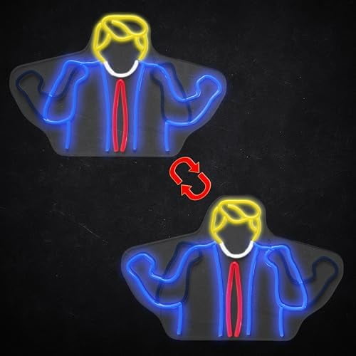 Dancing Trump Neon Sign –Funny LED Light Wall Decor with Animated Arm ...