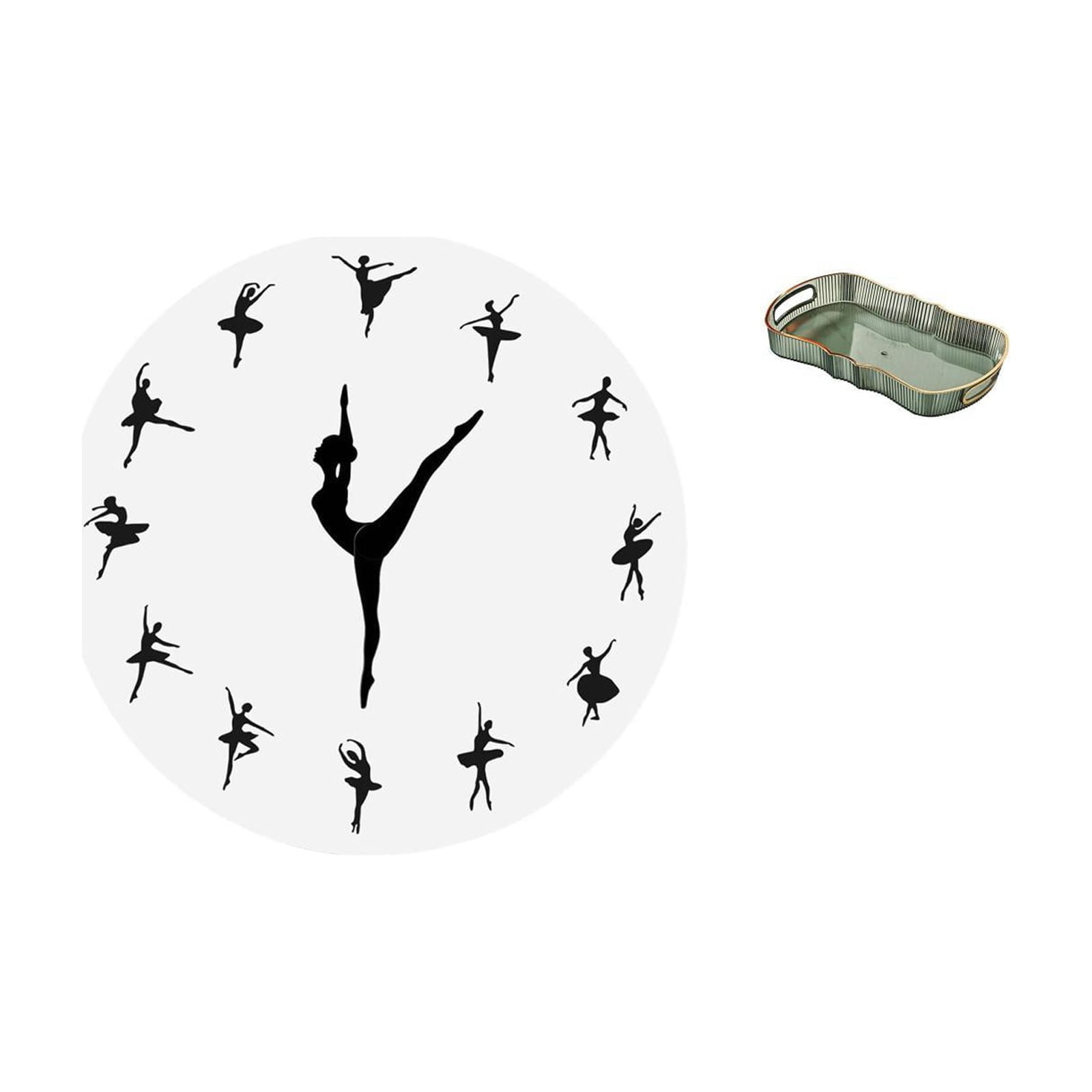 Dancing Wall Clock Decorative Storage Tray Silent Time Function for ...