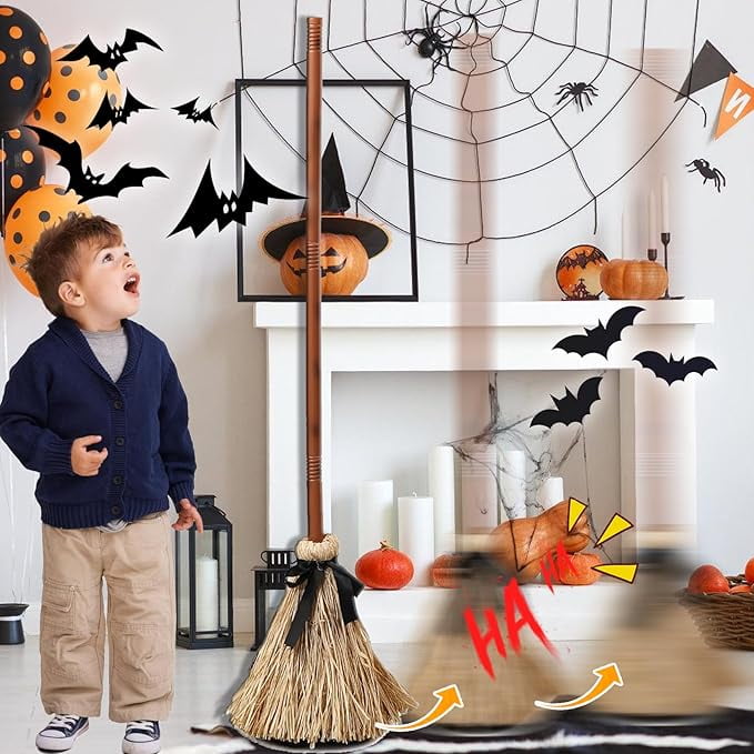 Dancing Witch Broom, Halloween Magic Broom Set, Floating Witch's Broom ...