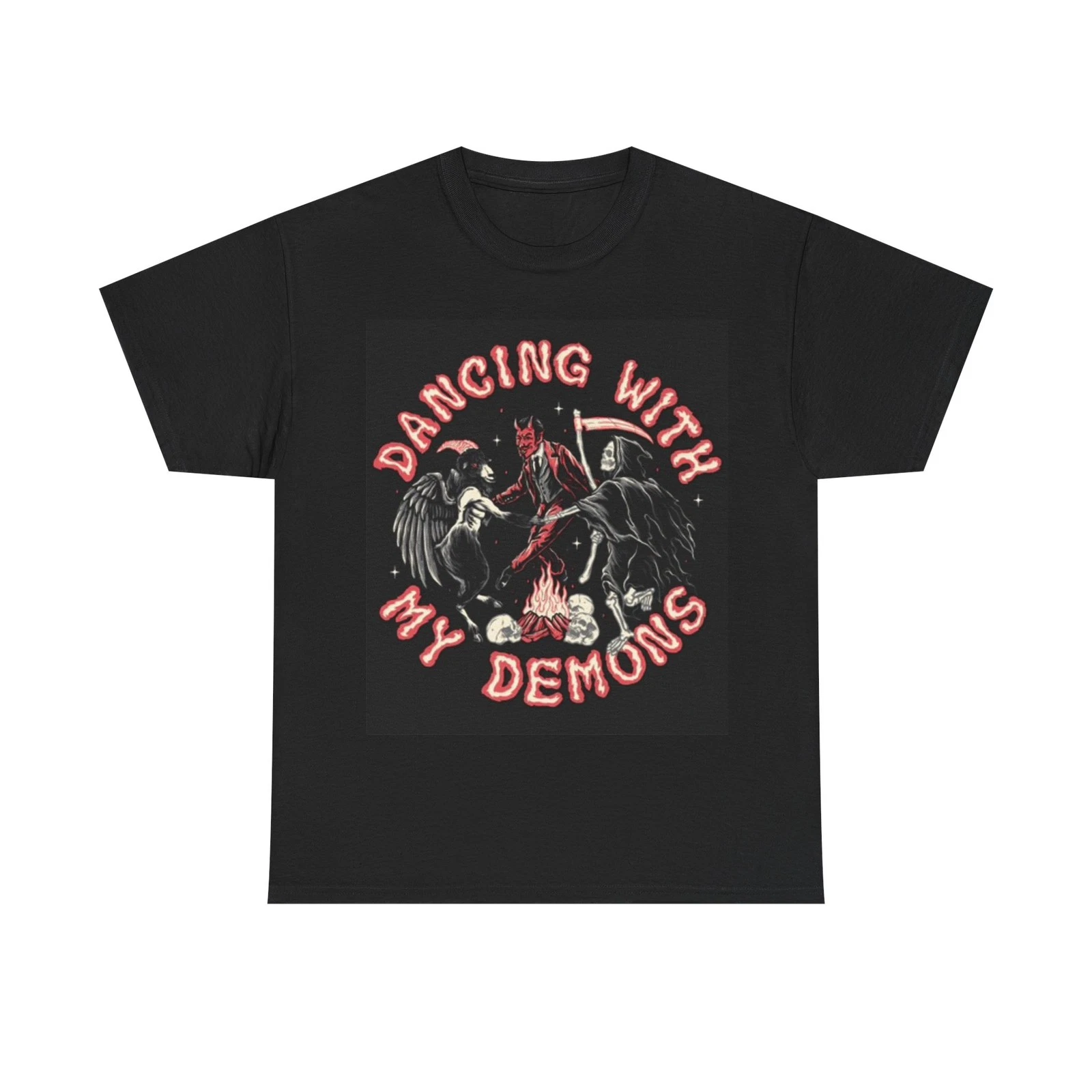 Dancing With My Demons Dark Humor Devil Art Graphic Unisex T-Shirt, up ...