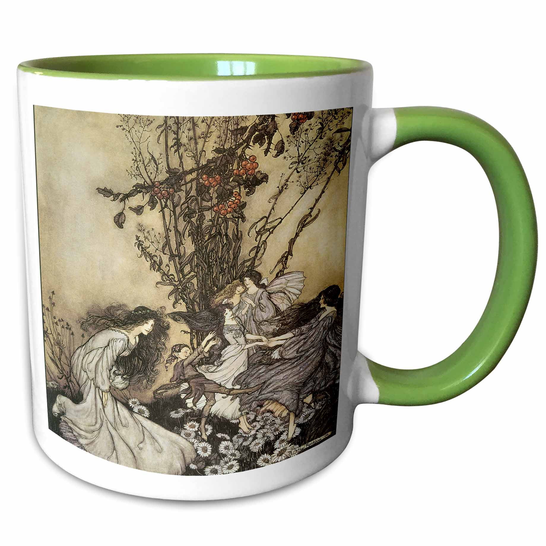 Dancing with the Fairies, Arthur Rackham Fantasy Fairy Painting 15oz ...