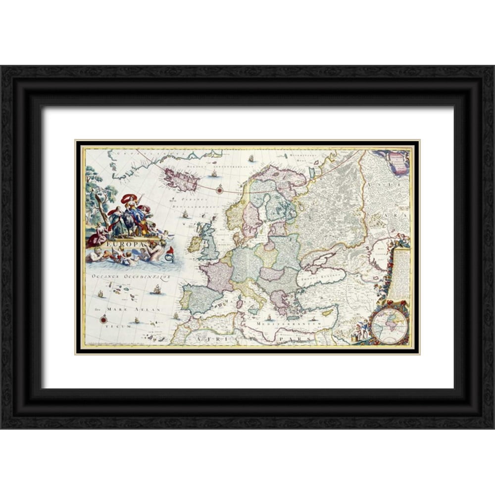 Danckerts, Cornelis 24x16 Black Ornate Wood Framed with Double Matting ...