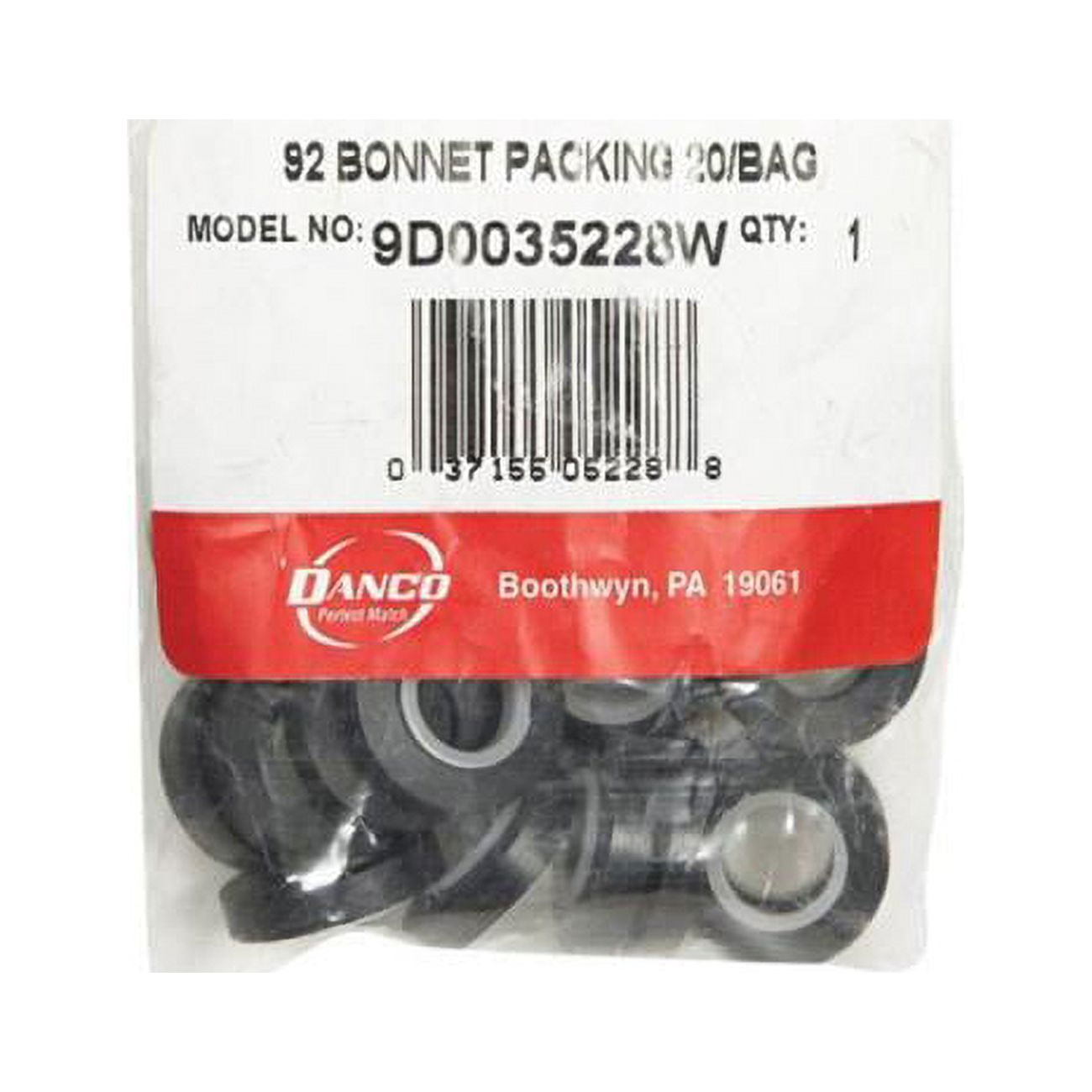 Danco Faucet Bonnet Packing 3/8 in. x 13/16 in. x 3/16 in. Rubber ...