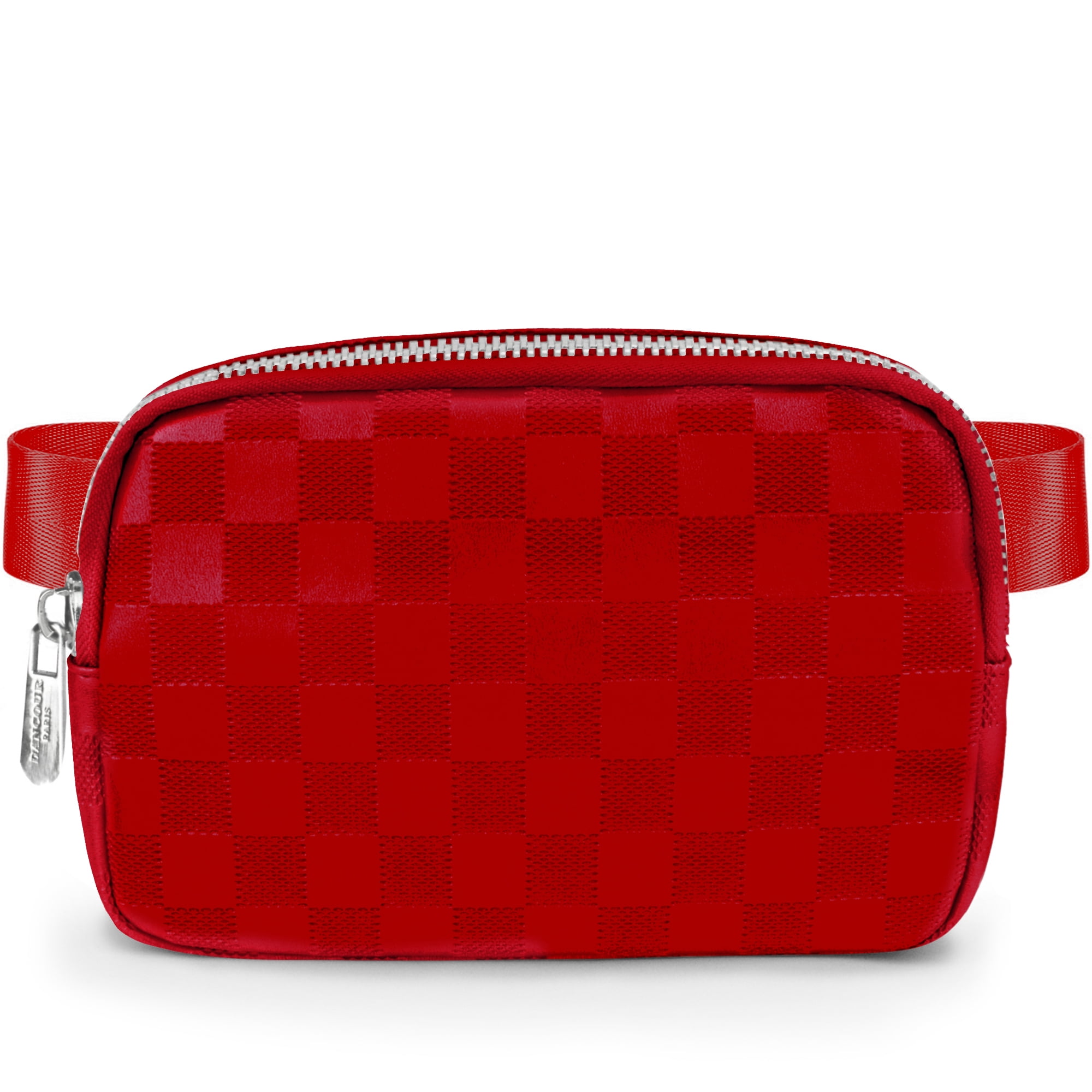 Dancour Checkered Belt Bag - Red Fanny Pack For Women - Crossbody Waist ...
