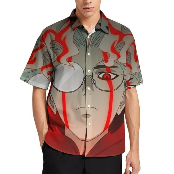 Dandadan Anime Men's Button-Down Shirts Daily Casual Beach Hawaiian ...
