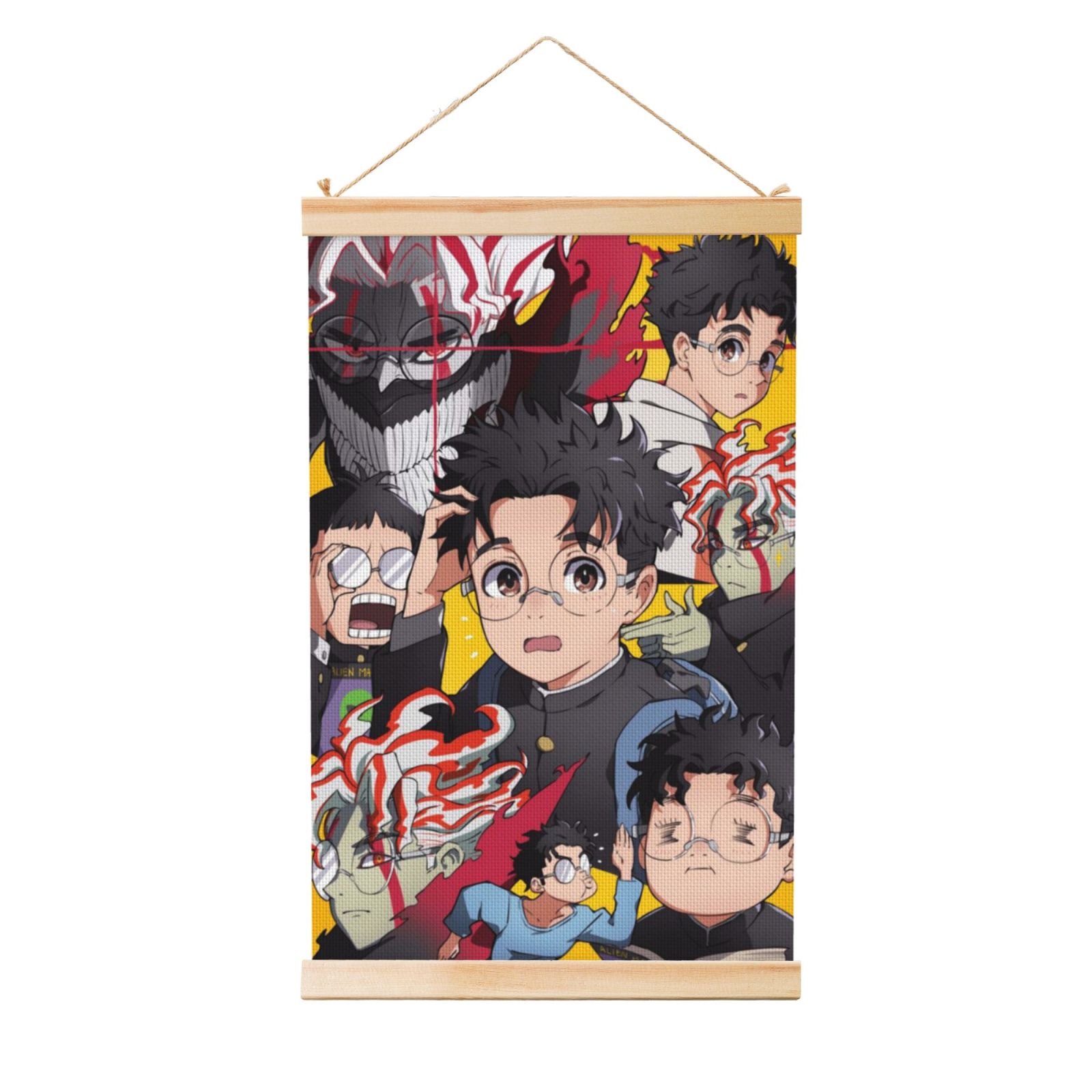 Dandadan Anime Wooden Shaft Hanging Poster Canvas Wall Hanging Banner ...