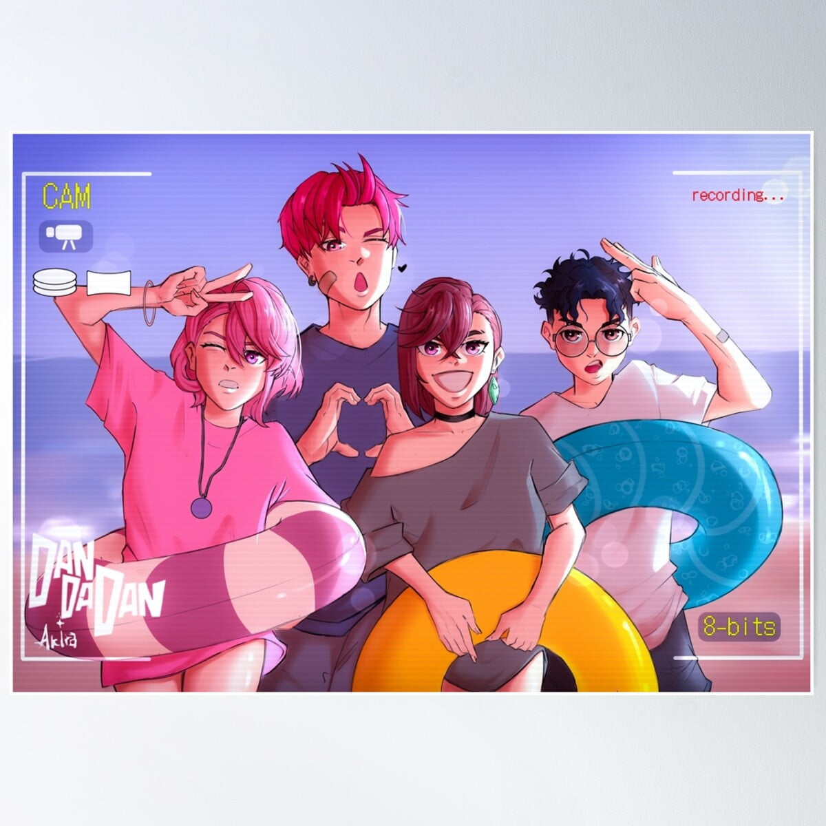 Dandadan Gang At The Beach!! Poster Wall Art, Modern Wall Decor For ...