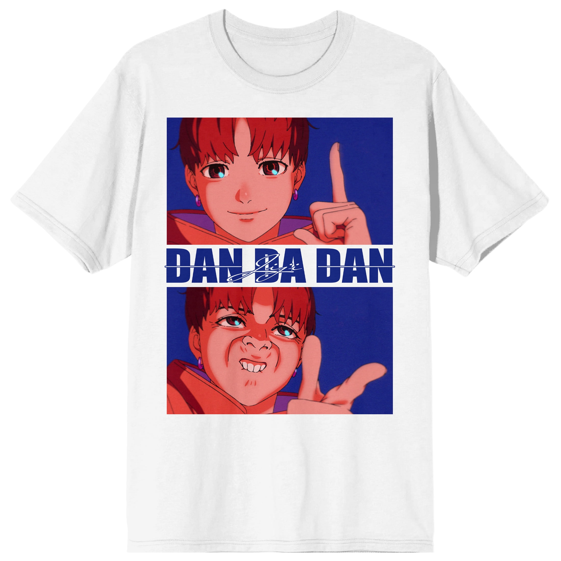 Dandadan Jin Enjoji Jiji text and dan da dan text on White Ground Adult ...