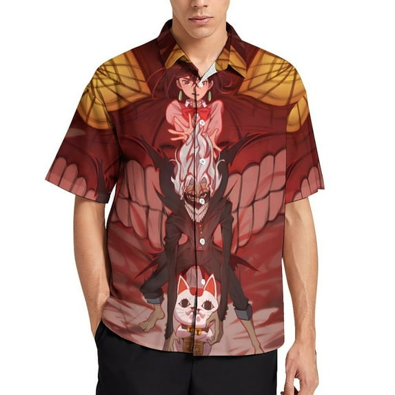 Dandadan Men's Button-Down Shirts Daily Casual Beach Hawaiian Summer ...