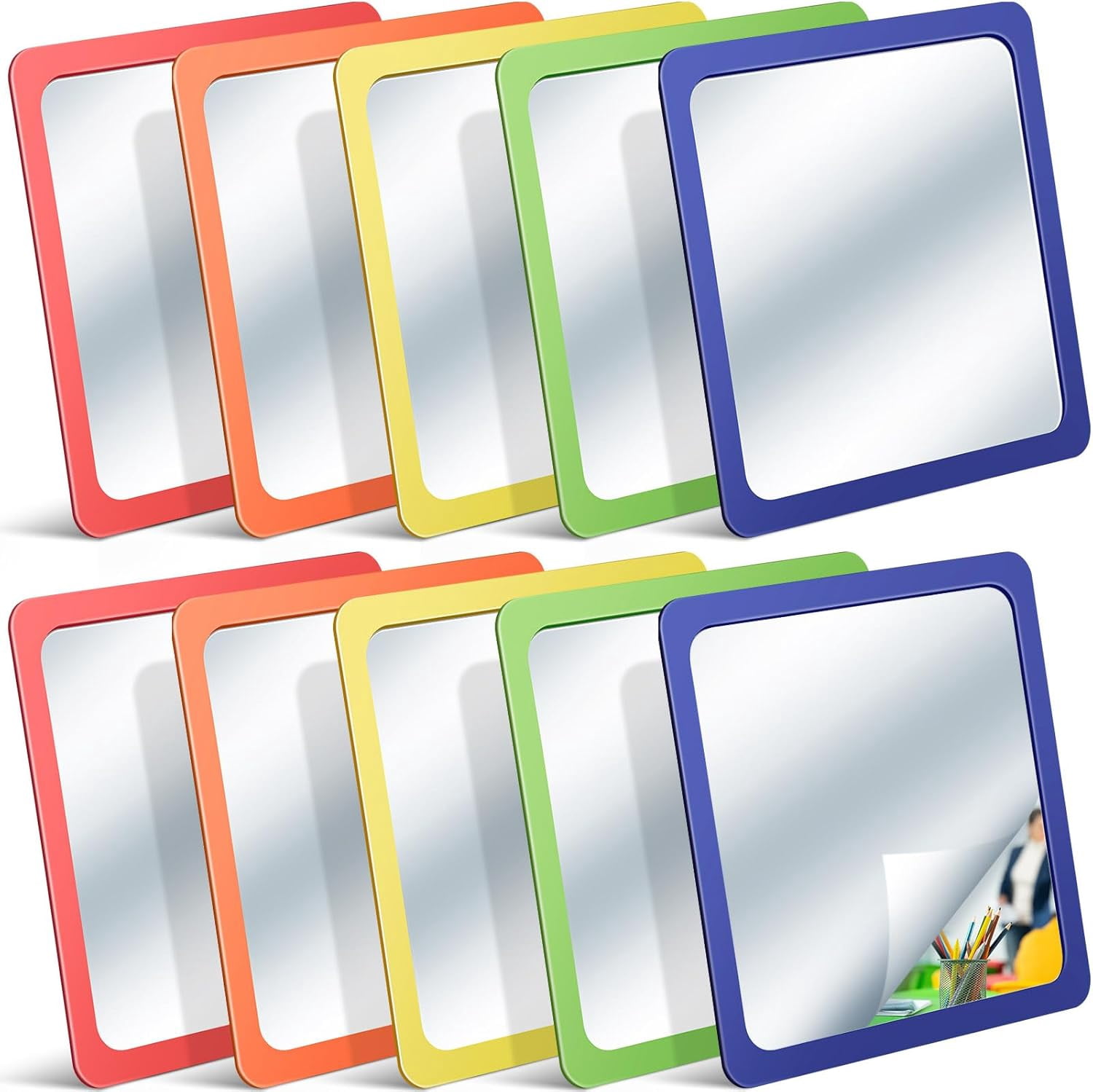 Dandat 10 Pcs Small Mirrors for Kids 6 x 6 Inch Square Shatter Proof ...
