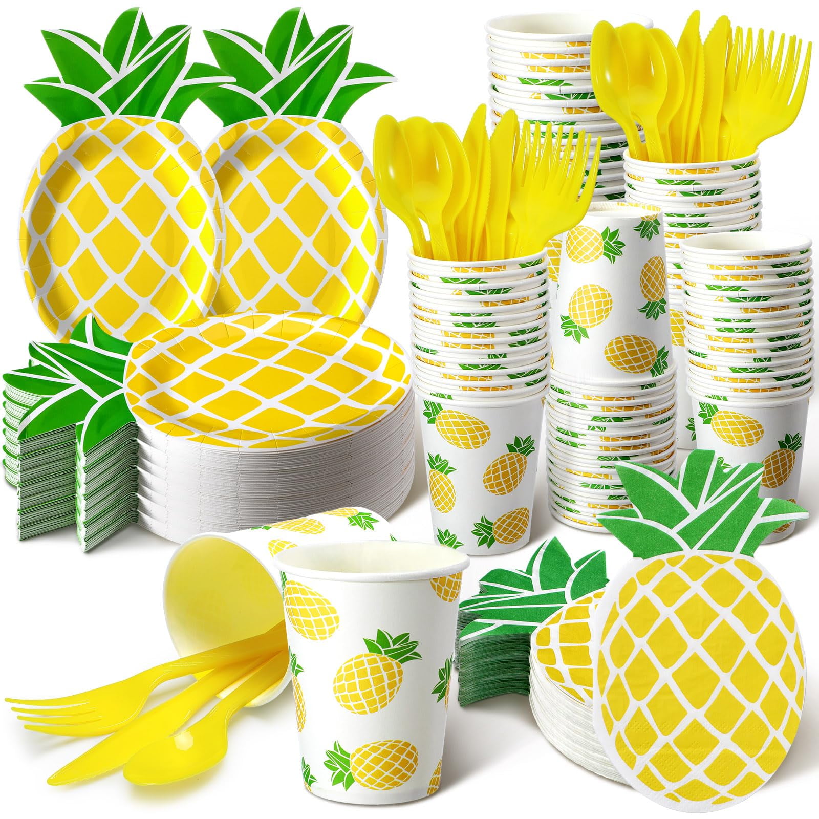 Dandat Pineapple Plates and Napkins Party AFN1Decorations Disposable ...