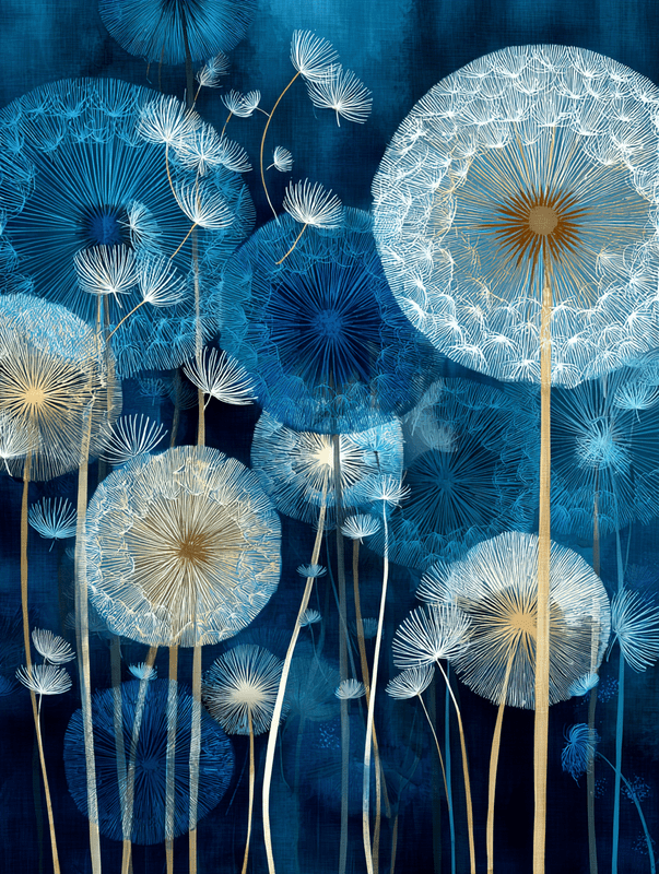 Dandelion Abstract Canvas Print Wall Art for Living Room Bedroom ...