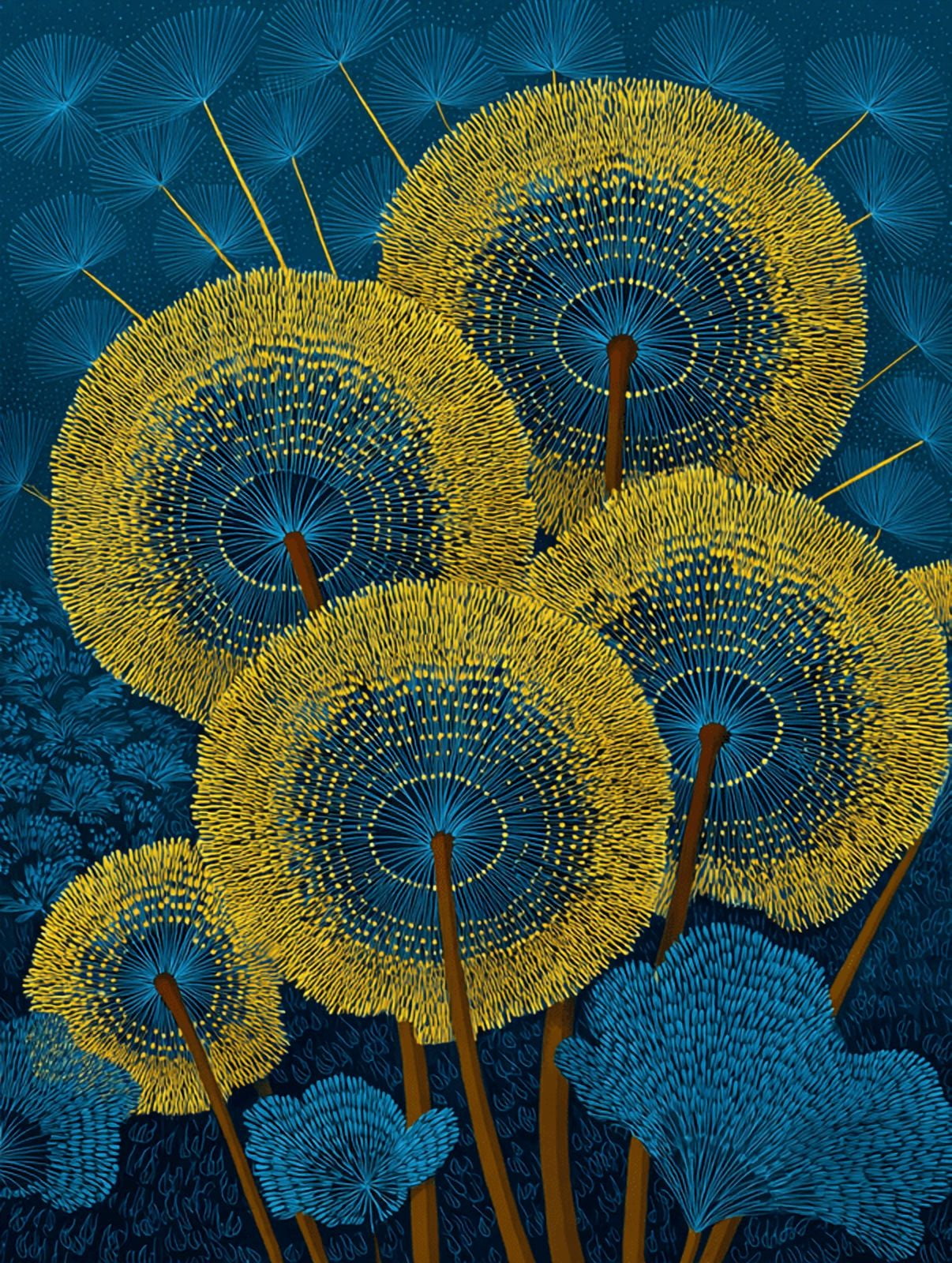 Dandelion Abstract Canvas Print, Wall Art for Living Room Bedroom ...