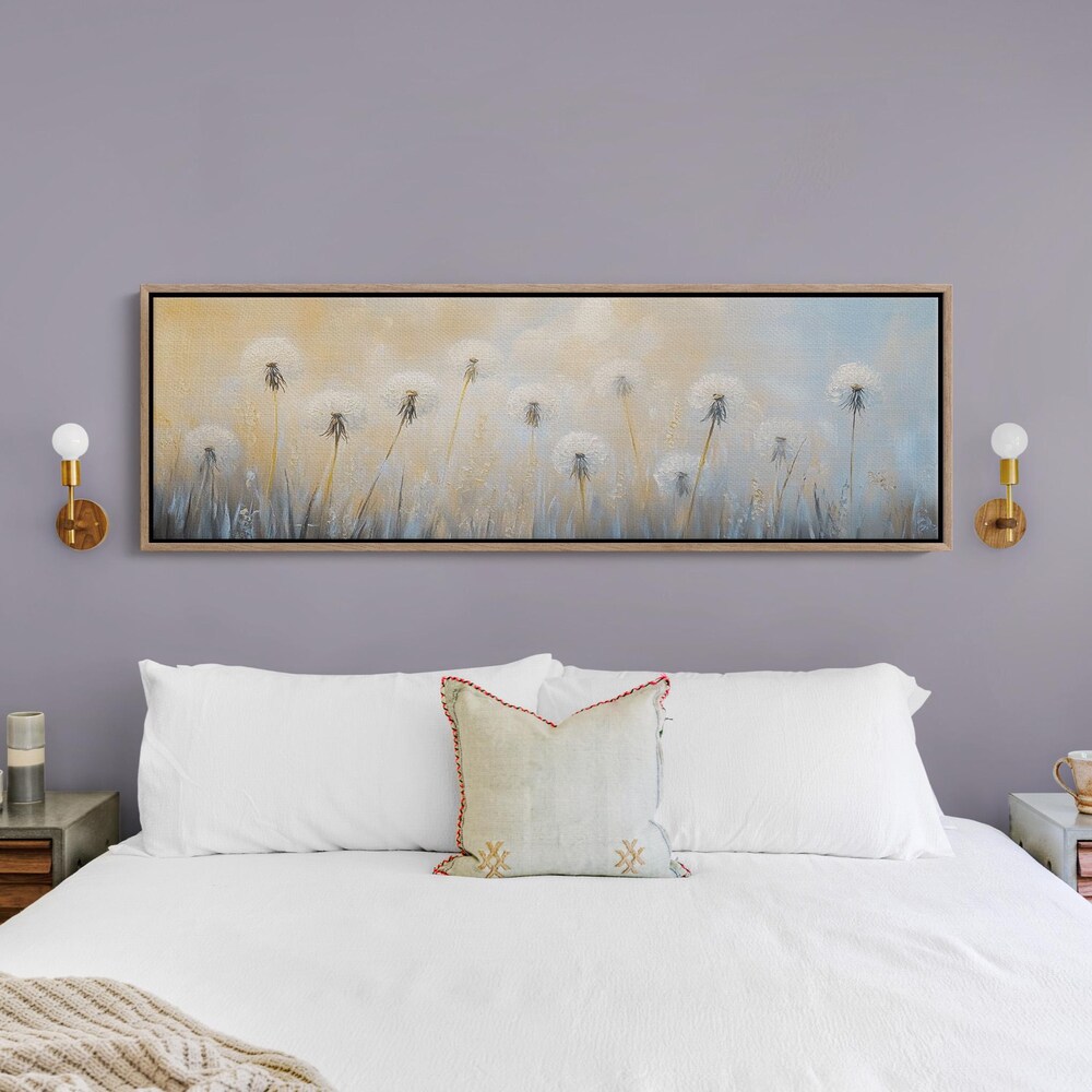 Dandelion Art Neutral Floral Painting Minimalist Nature Print Soft ...