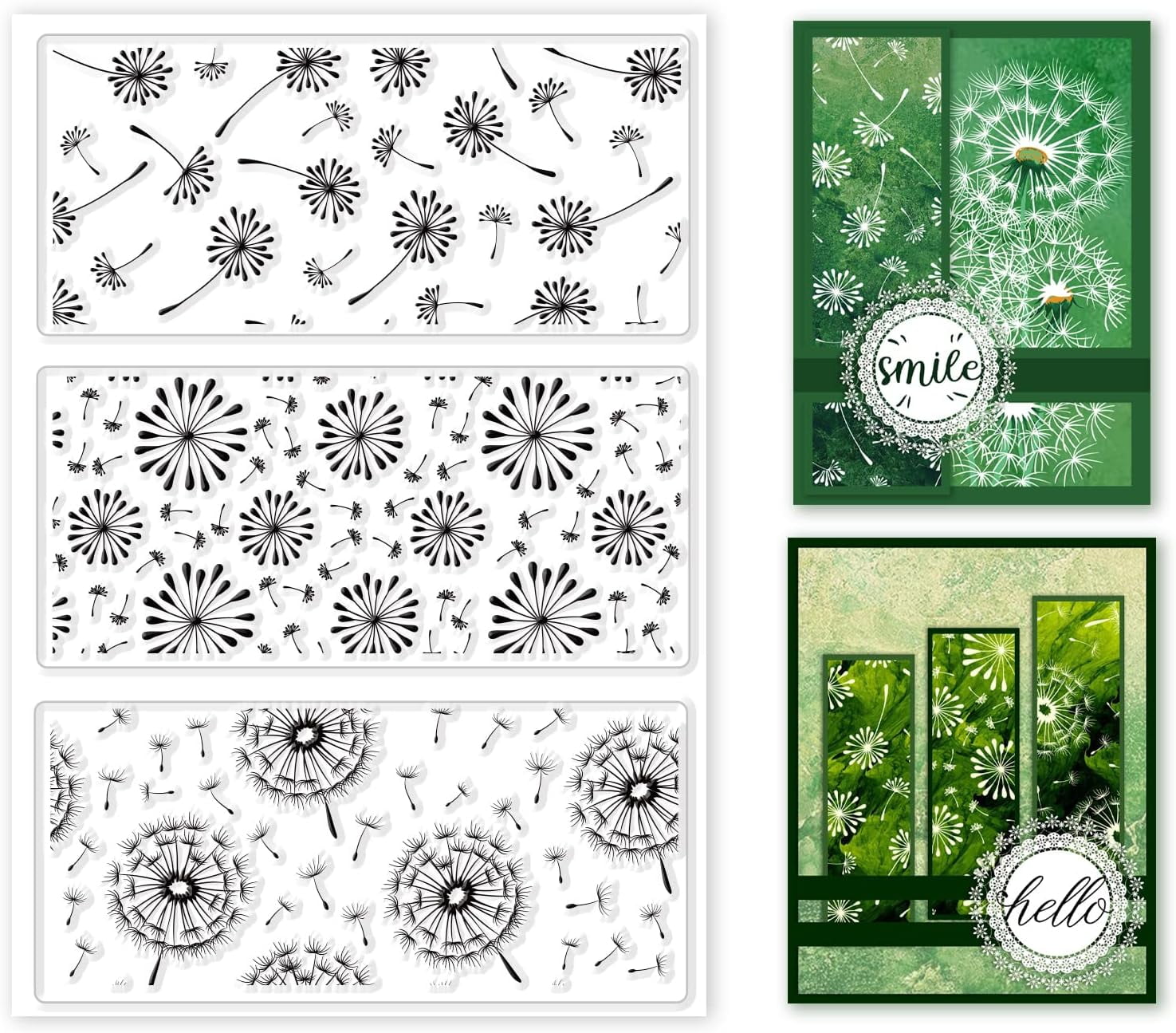 Dandelion Background Clear Stamps for DIY Scrapbooking Decor Spring ...