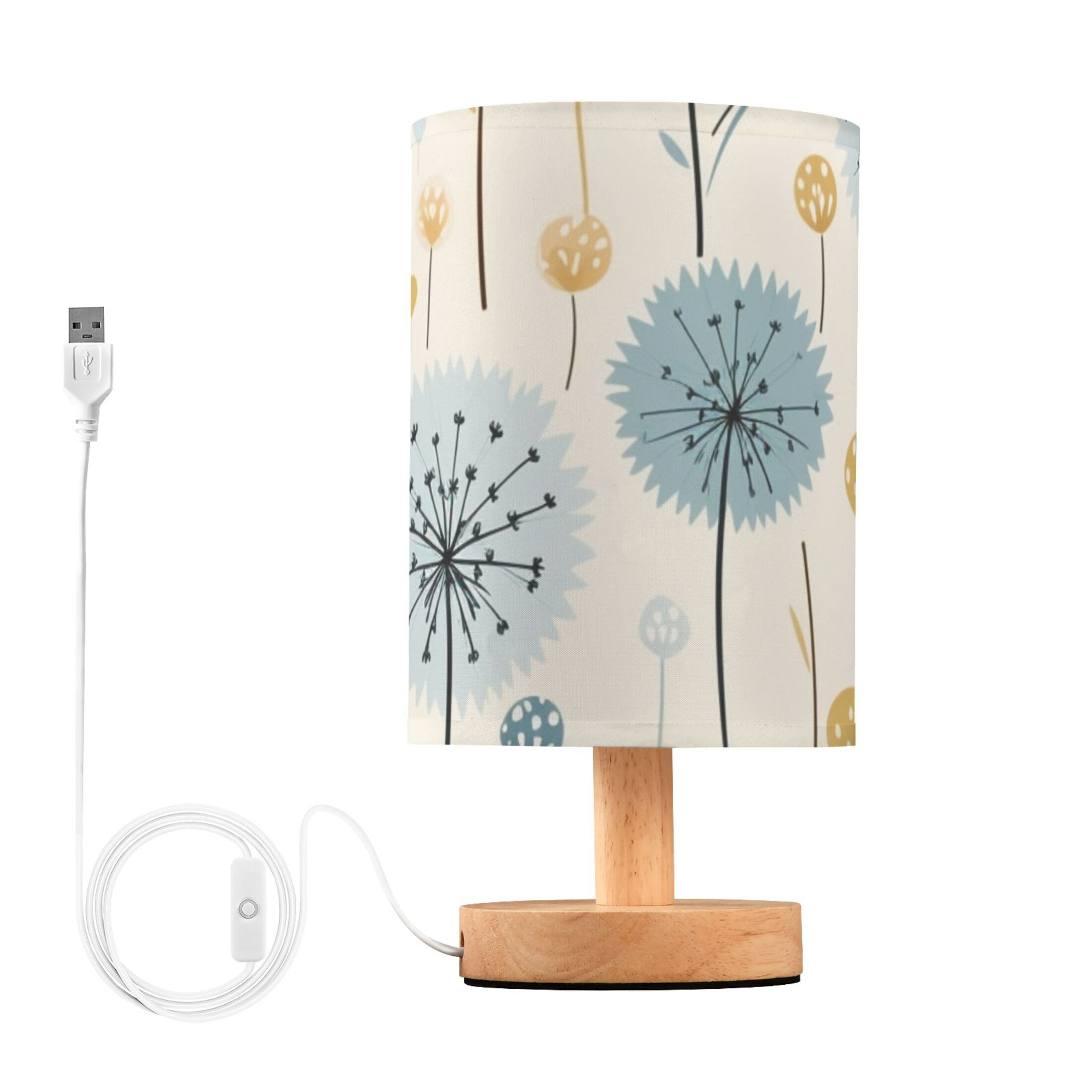 Dandelion Bedside Table Lamp LED Warm Lights with USB Charging Port ...