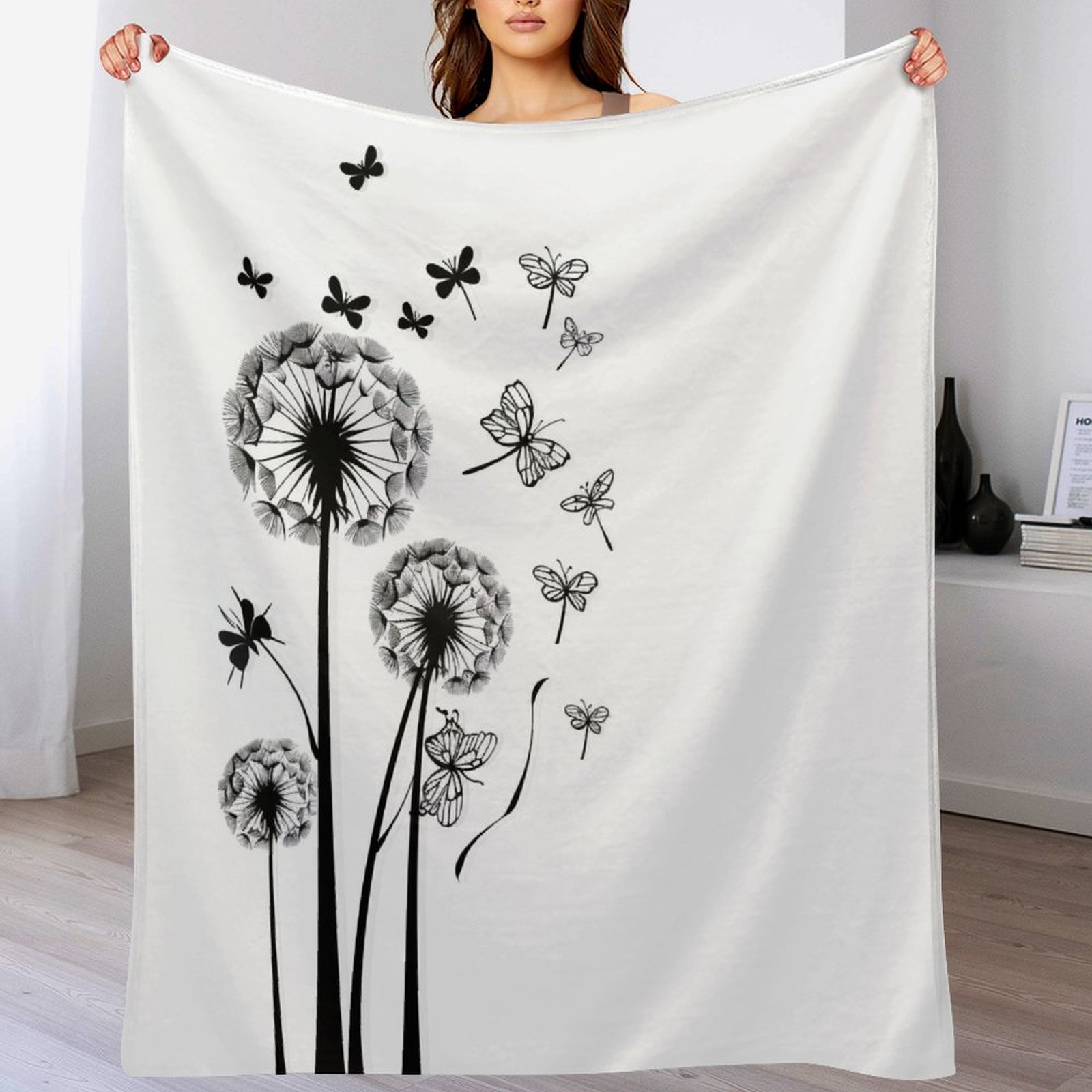 Dandelion Butterflies Throw Blanket for Couch Bed Living Room 50"x60 ...