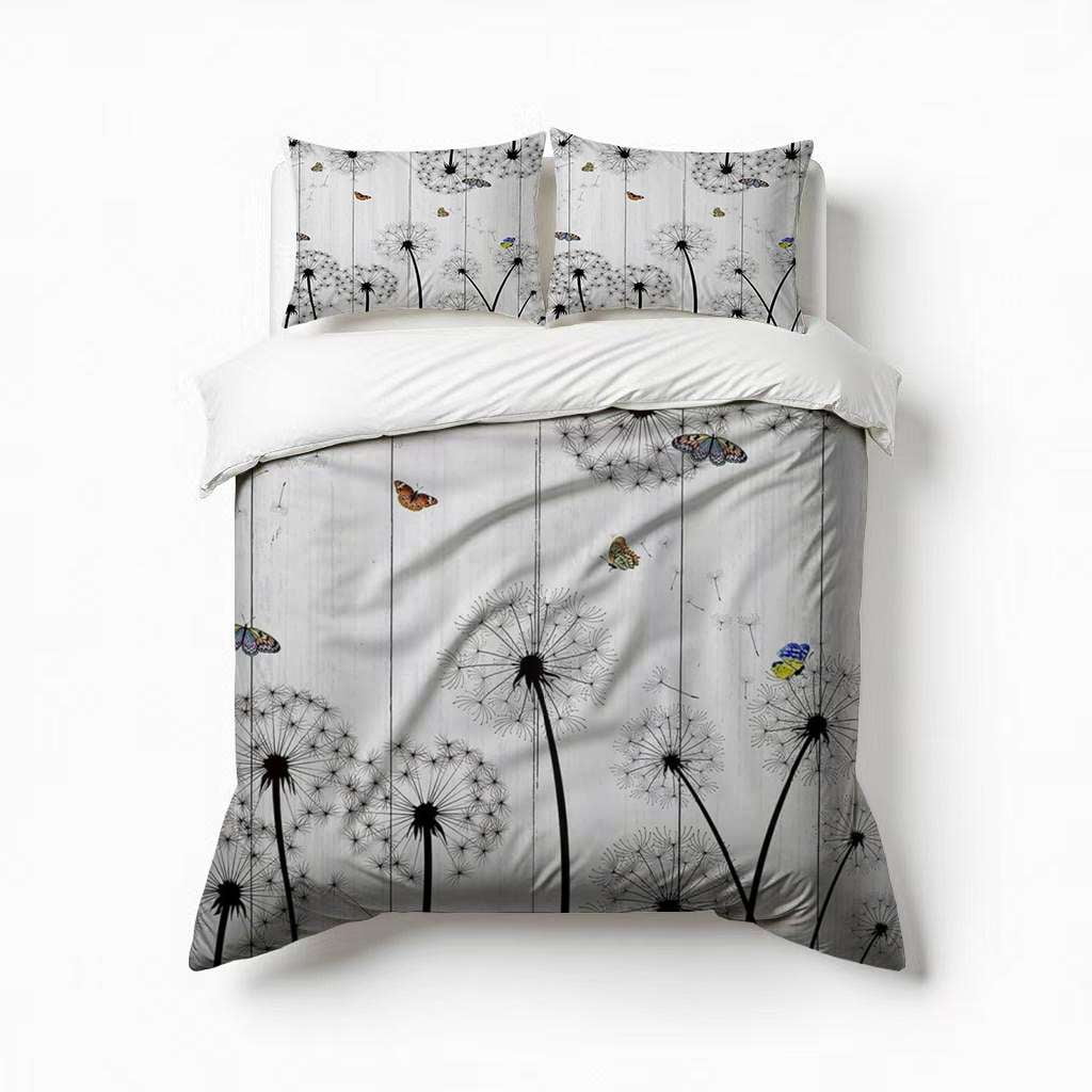Dandelion Butterfly Bedding Set 3 Pcs Soft Microfiber Quilt Cover For ...