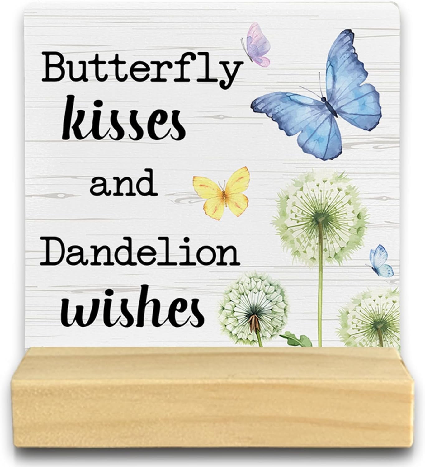 Dandelion Butterfly Desk Decor, Motivational Dandelion Wood Table Signs ...