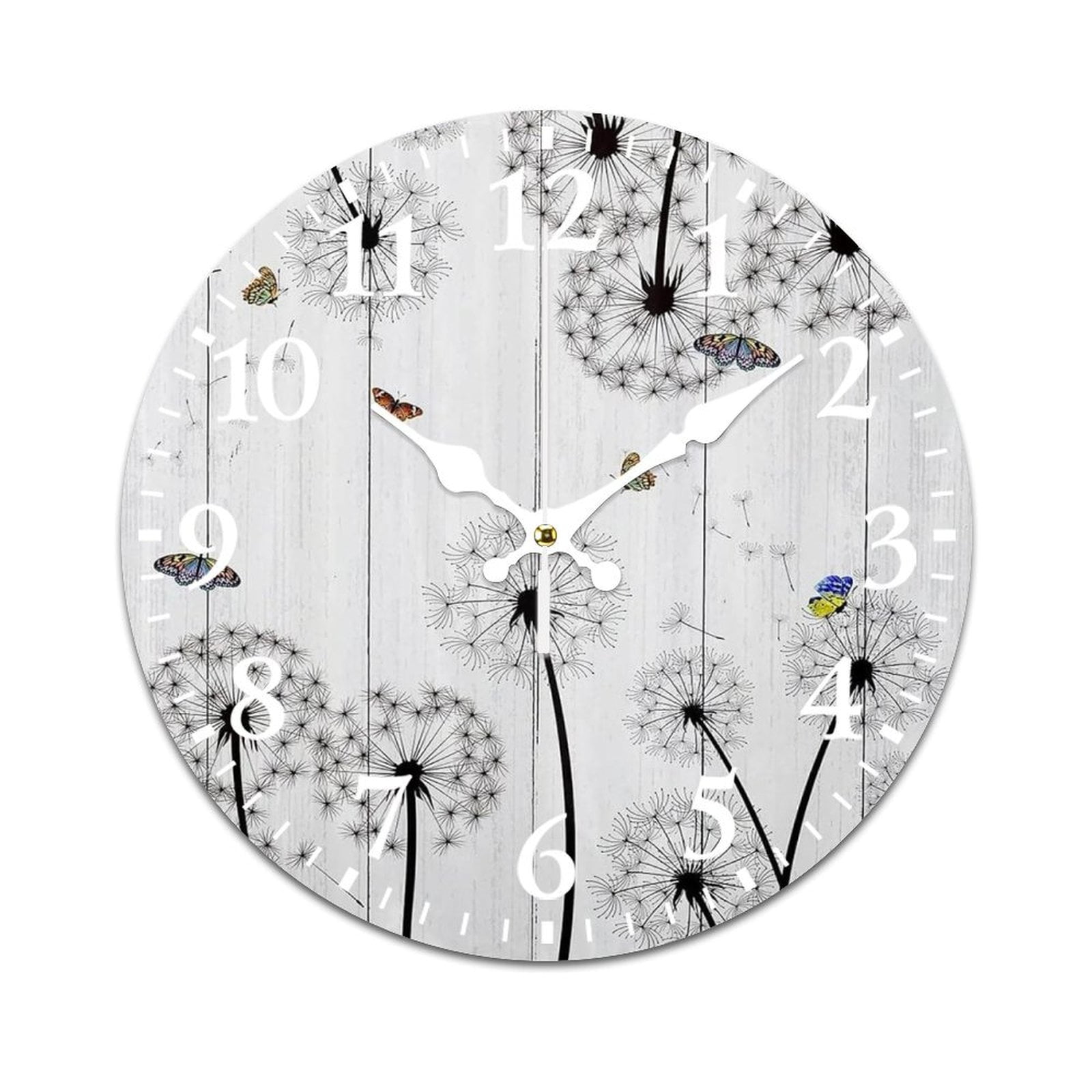 Dandelion Butterfly Wall Clock Modern Design Clocks Wall Hanging Home ...