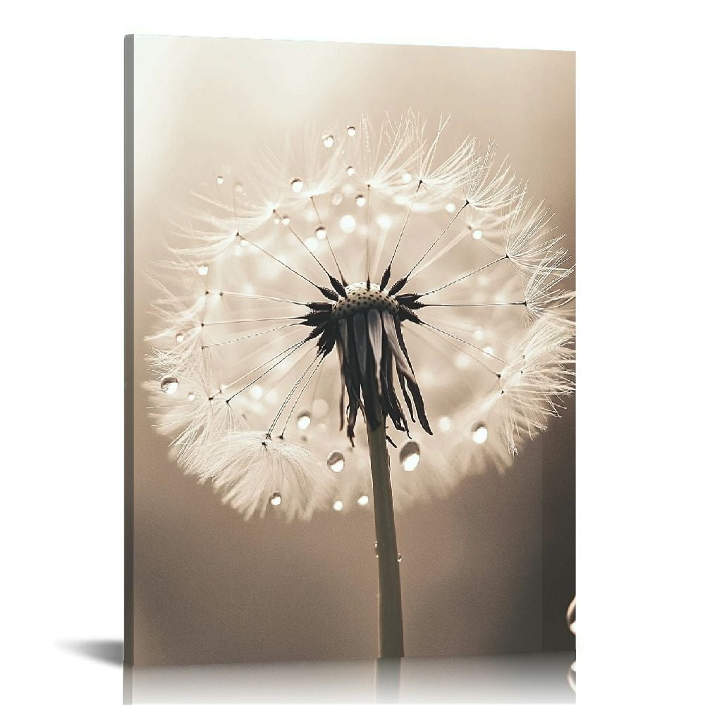 Dandelion Canvas Wall Art Beige Dandelion Picture Prints Farm Plant ...