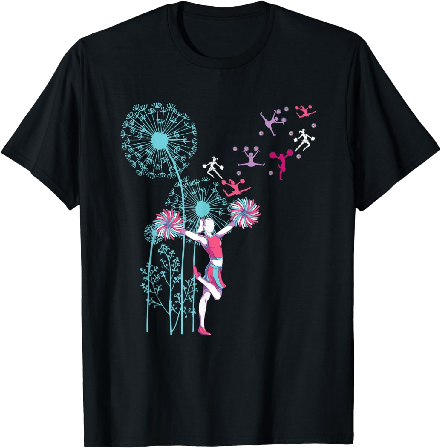 Dandelion Cheerleading Cheering Squad Funny Cheerleader T-Shirt ...