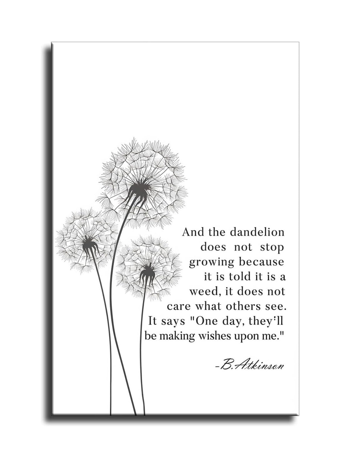 Dandelion Dreams Canvas Art, Motivational Wish Quote Print for ...