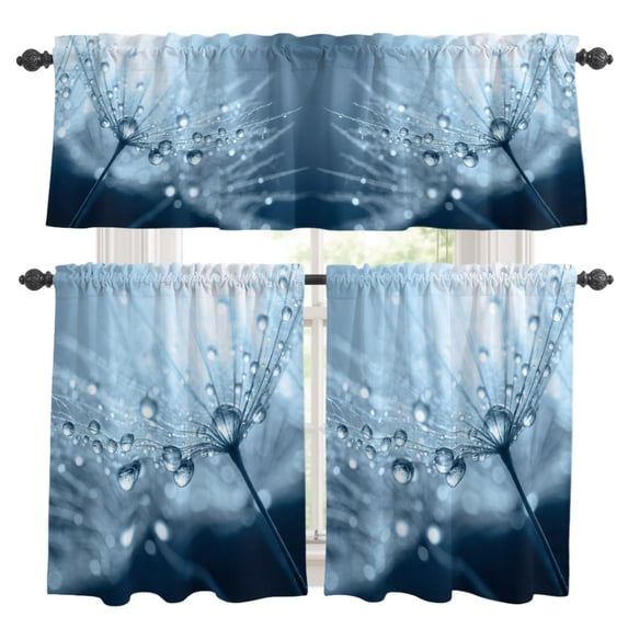 Dandelion Droplets Kitchen Curtains Set for Windows, Minimalist Sky ...