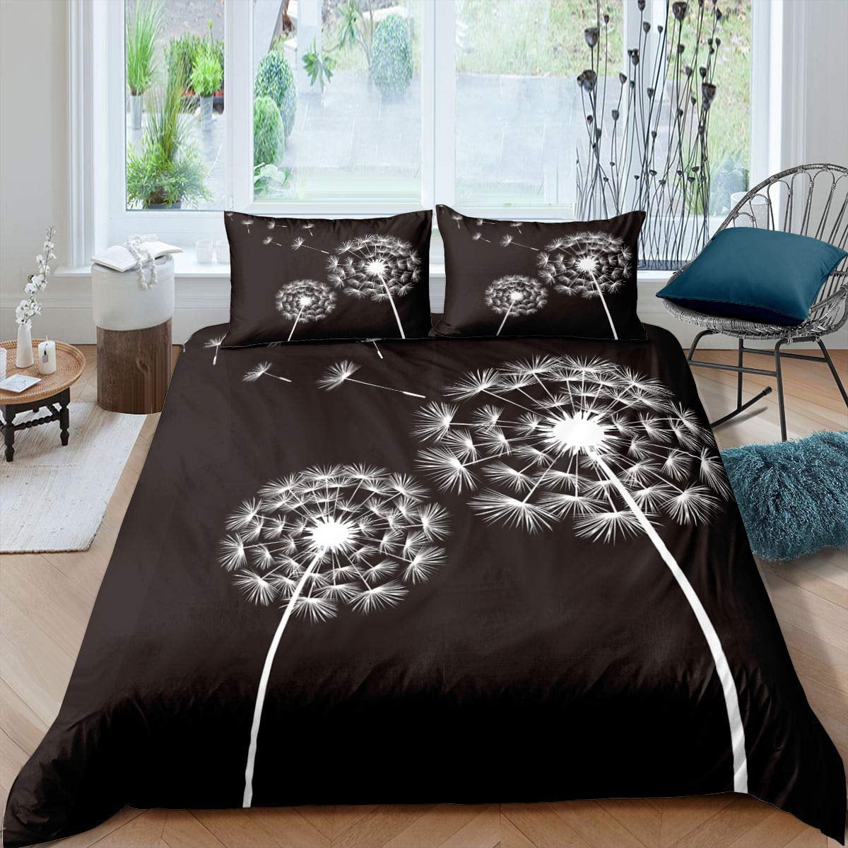 Dandelion Duvet Cover Set Dandelions Blowing in The Wind Fluffy Flower ...
