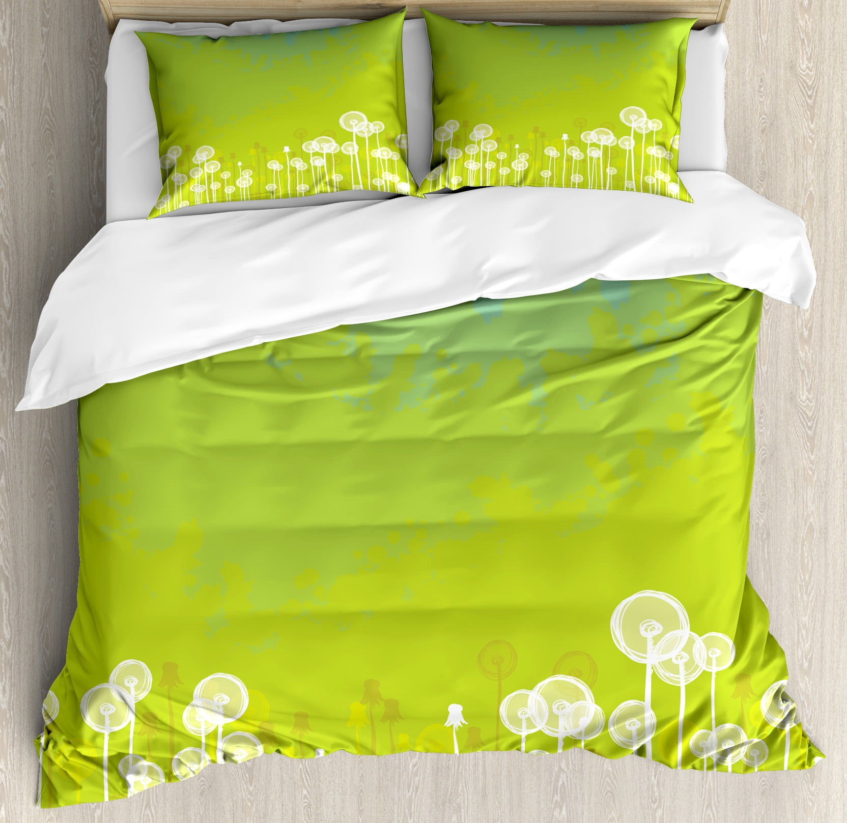 Dandelion Duvet Cover Set, Dandelion Flower Pattern Wild North American ...