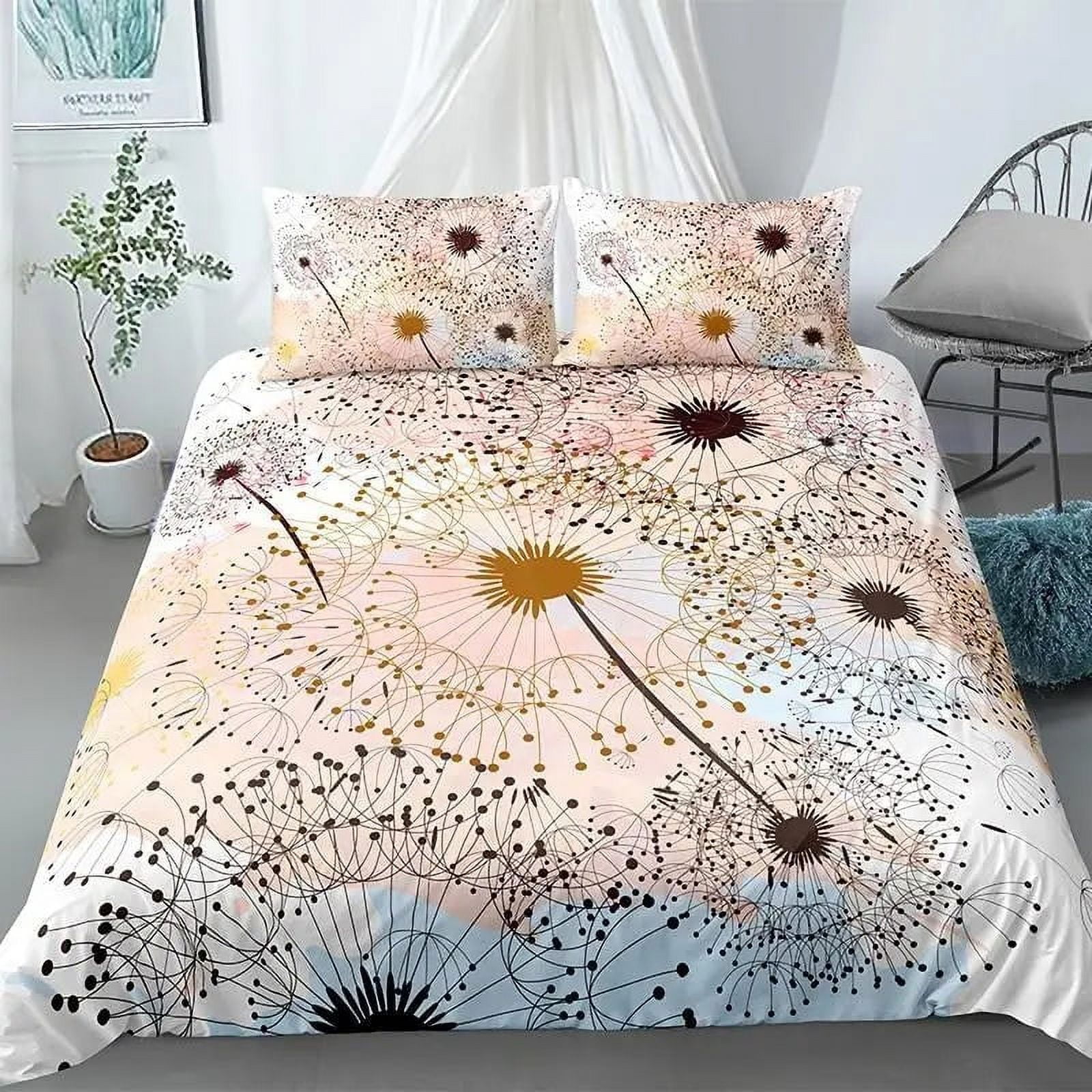 Dandelion Duvet Cover Set Fresh and Natural Style Bedding Set with ...
