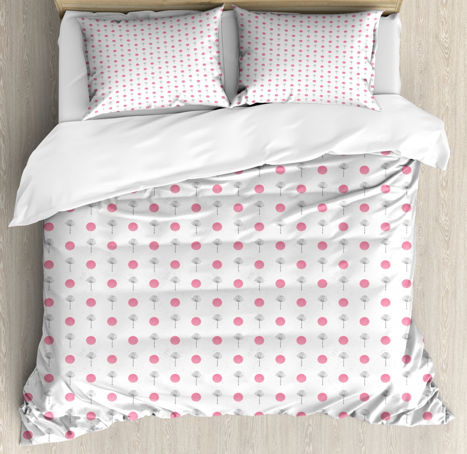 Dandelion Duvet Cover Set Queen Size, Simplistic Botanical Item and ...
