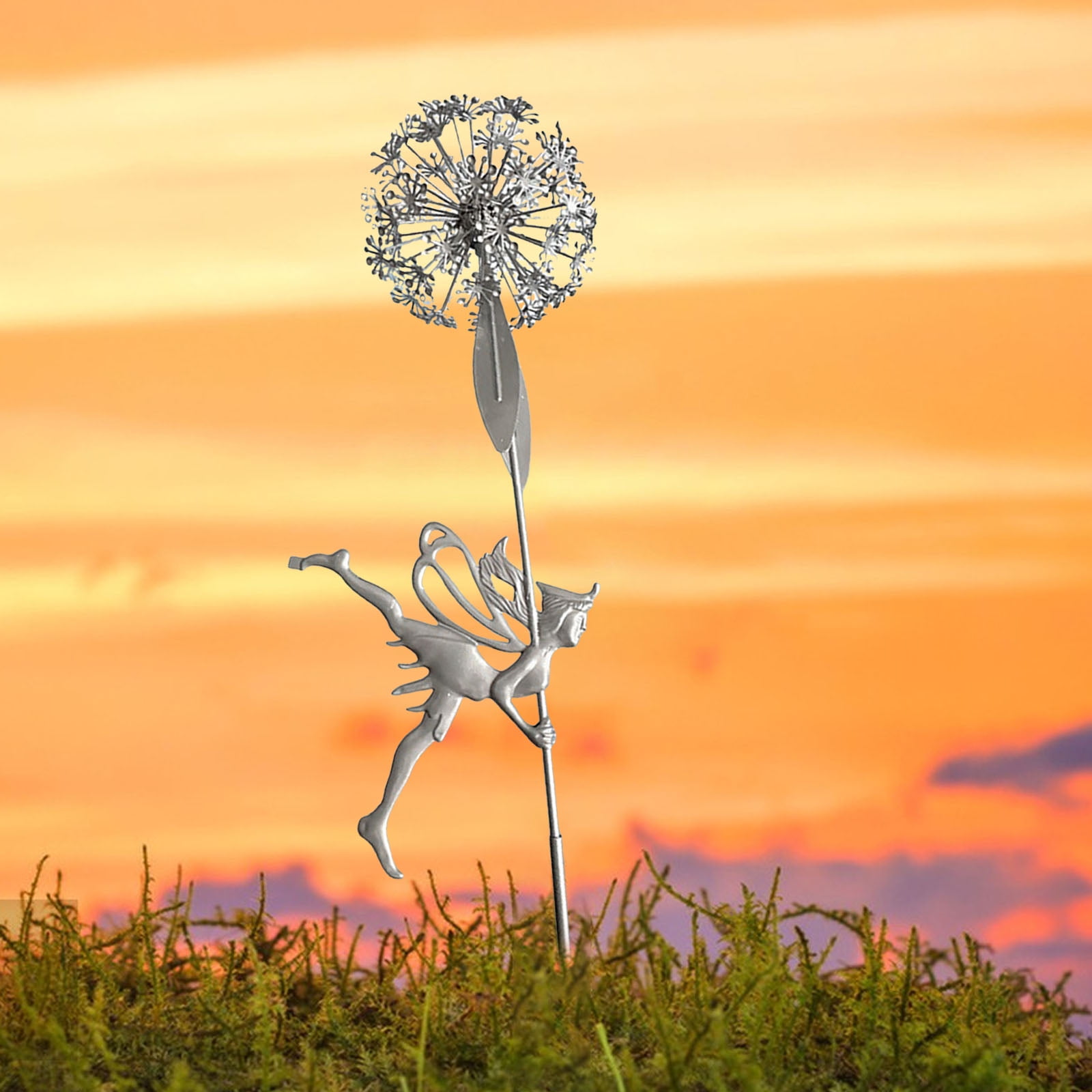 Flower Dancing with Dandelion, Fairy Garden Sculptures Ornaments ...