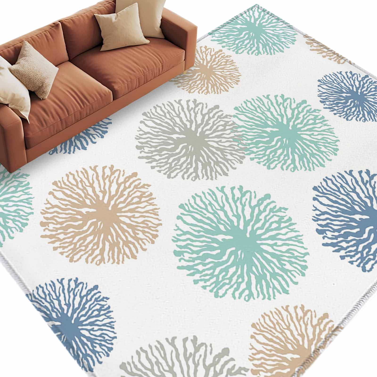 Dandelion Flower Area Rug 5x8 Washable Rug Non Slip Modern Bohemia ...