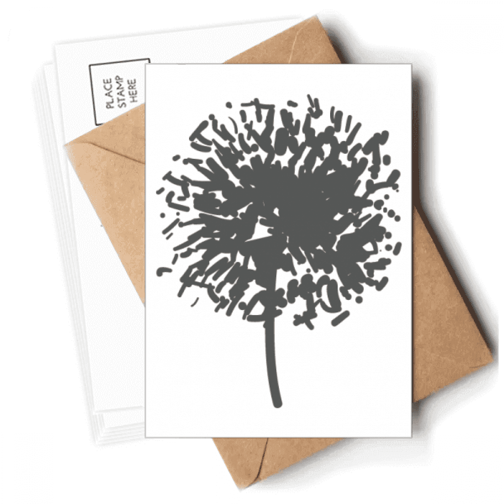 Dandelion Flower Outline Postcards Envelopes Blank Note Cards Mailing ...