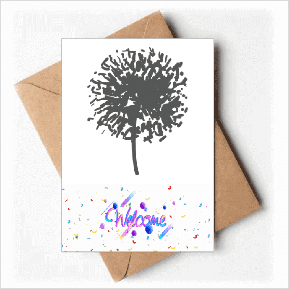 Dandelion Flower Outline Welcome Back Greeting Cards Envelopes Blank ...