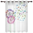 Dandelion Flower Plant Twig Window Curtains Home Decor Bedroom Curtains ...