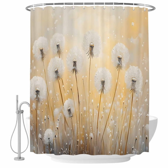 Dandelion Flowers Shower Curtain Set - 48" x 72" Washable Bathtub ...