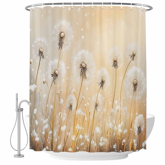 Dandelion Flowers Shower Curtain Set - Small 36" x 72" Washable Bathtub ...