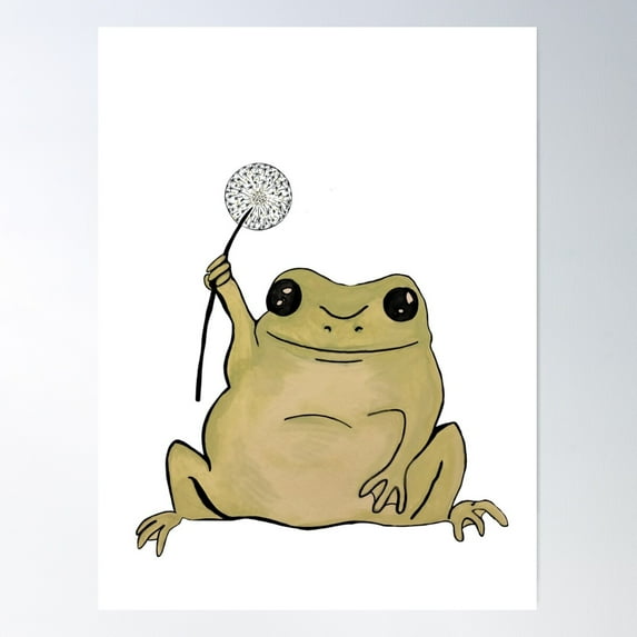 Dandelion Frog Poster Wall Art, Modern Wall Decor For Living Room ...
