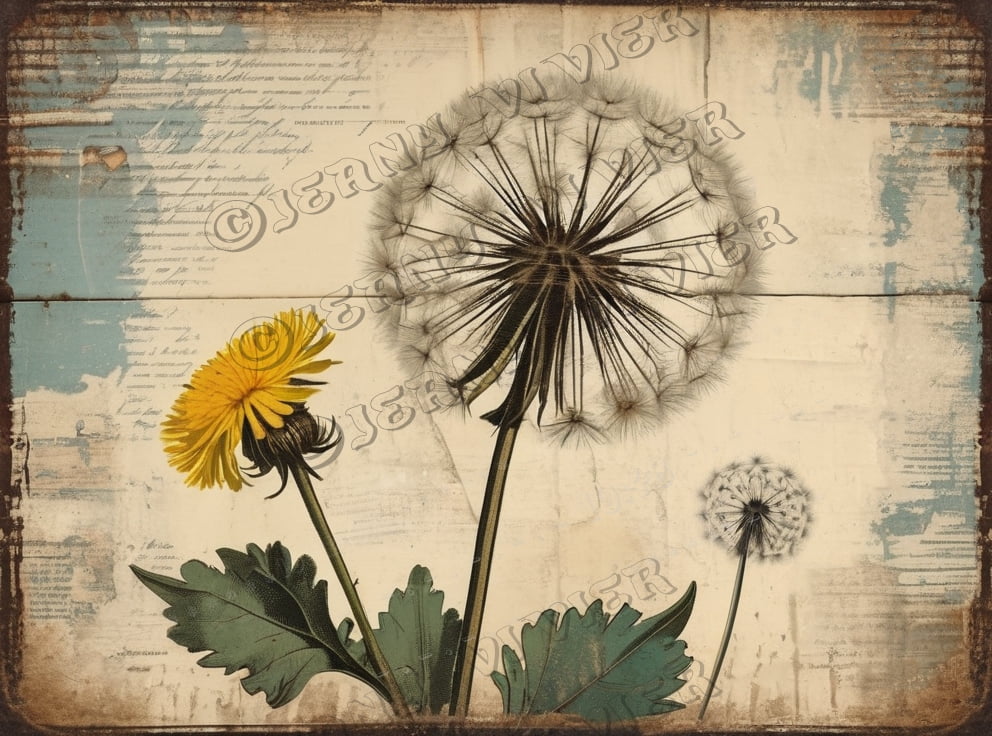 Dandelion Garden Sign, Decorative Outdoor Backyard Decor, Rustic ...