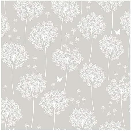 Dandelion Grey Peel Stick Wallpaper X 20.5in Nature Modern Contemporary ...