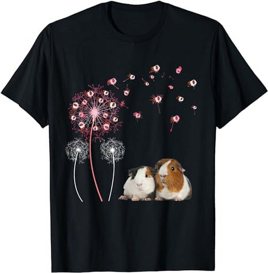 Dandelion Guinea Pig Cute Guinea Pig Floral Dandelion Spread T-Shirt ...