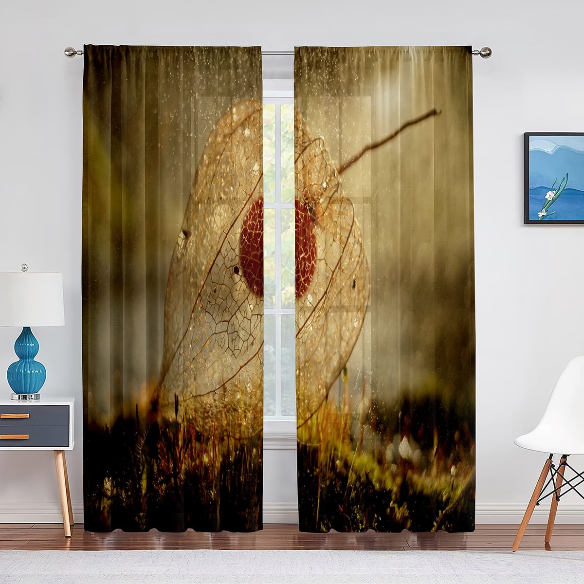 Dandelion In The Sunset Sheer Voile Curtain for Living Room Bedroom ...