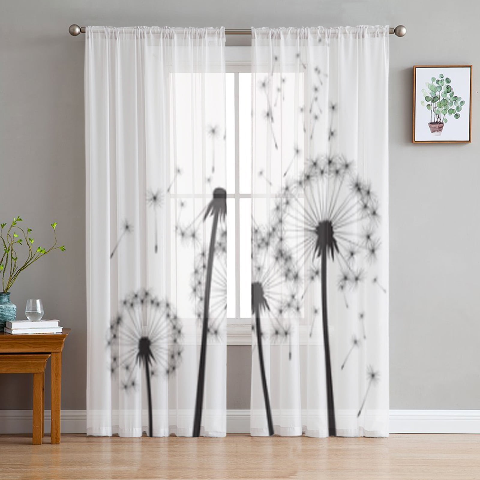 Dandelion In The Wind Sheer Tulle Curtains for Living Room Window ...