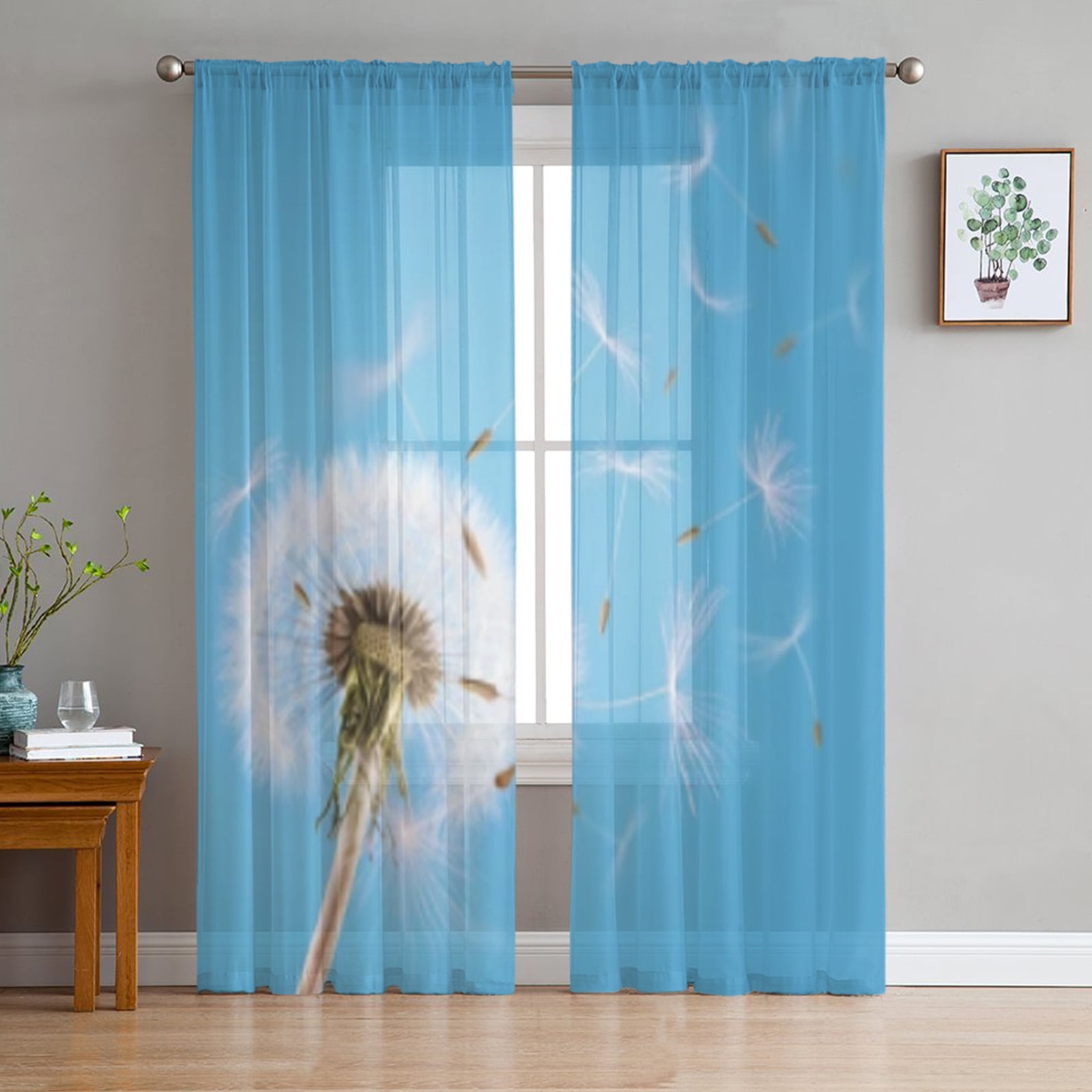 Dandelion In The Wind Sheer Tulle Curtains for Living Room Window ...