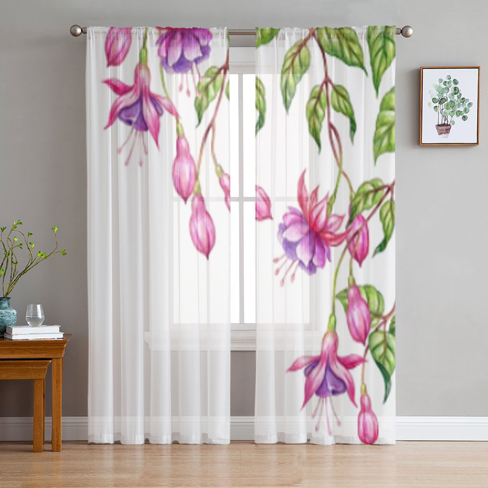 Dandelion In The Wind Sheer Tulle Curtains for Living Room Window ...