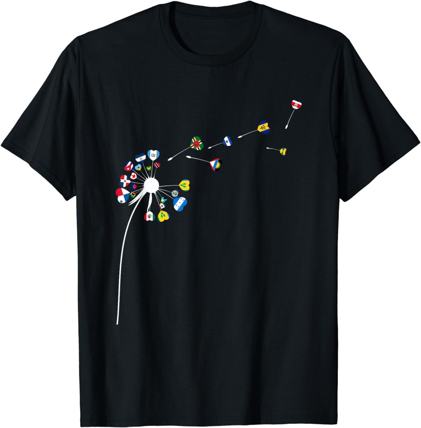 Dandelion Latin Countries Flag Hispanic Heritage Month Pride T-Shirt ...