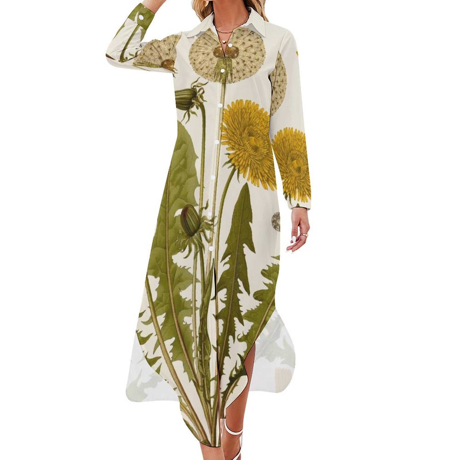 Dandelion Long Sleeved Shirt Dress birthday dress for women evening ...