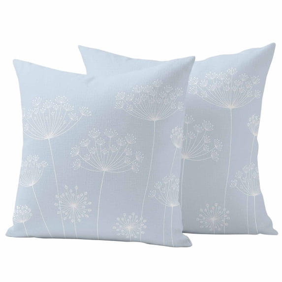 Dandelion Outdoor Pillow Covers Set of 2 Spring White Dandelion Floral ...